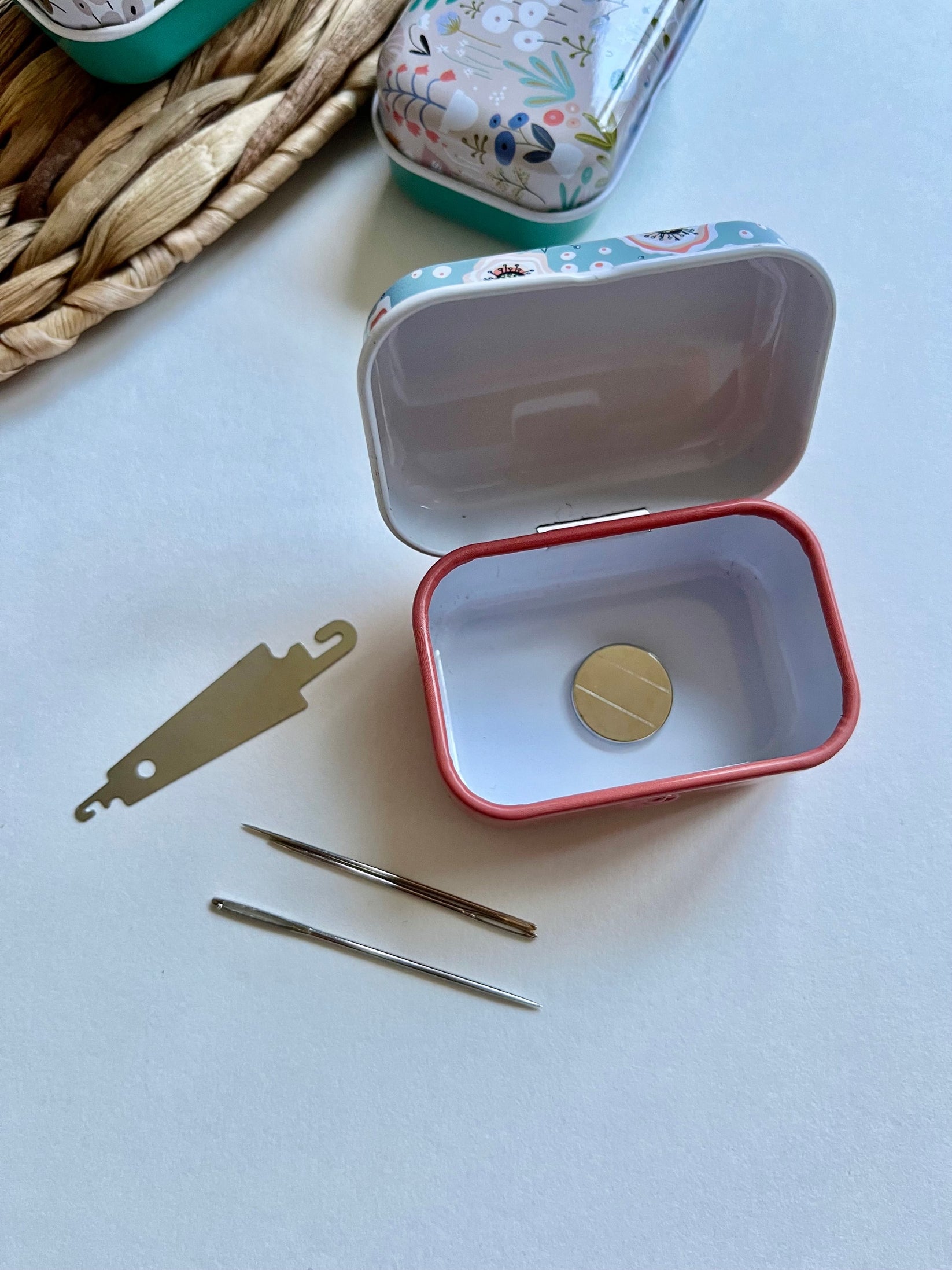 Embroidery Needle Tin | Sewing Notions Box | Needle Storage – Art by ...